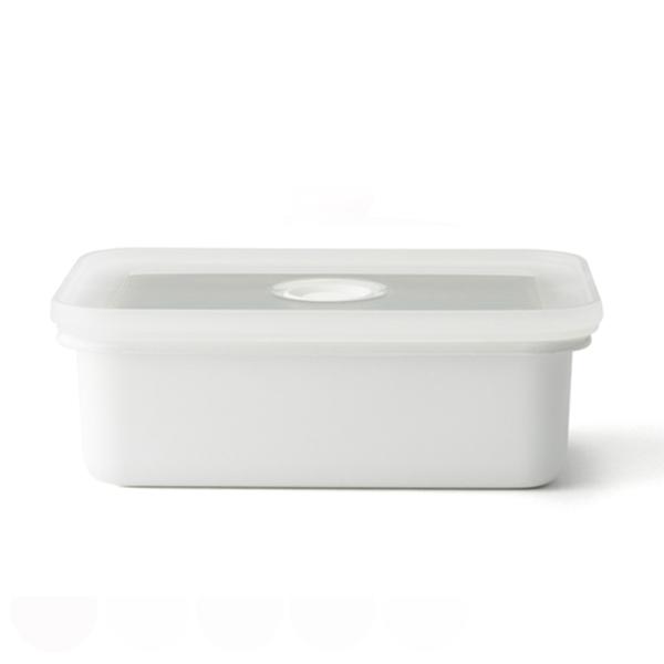 サイズ/約幅15×奥行10×高さ5.5cm重量/約260g容量/約420ml内容量/1個材質/本体：ほうろう用鋼板ふた：ポリプロピレン・シリコーン生産国/タイ製保存容器 ホーロー容器 琺瑯容器 琺瑯製品 角型容器 スクエア フードコンテナ ...