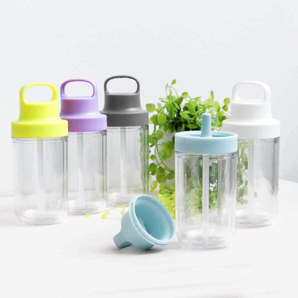 サイズ/約高さ19.5cm直径：約7.8cm本体の高さ（蓋・飲み口なし）：約12.8cm重量/約200g内容量/360ml材質/容器：PCT樹脂蓋・ストロー： ポリプロピレン飲み口・パッキン：シリコーンゴム 種類/ホワイト、イエロー、ライト...