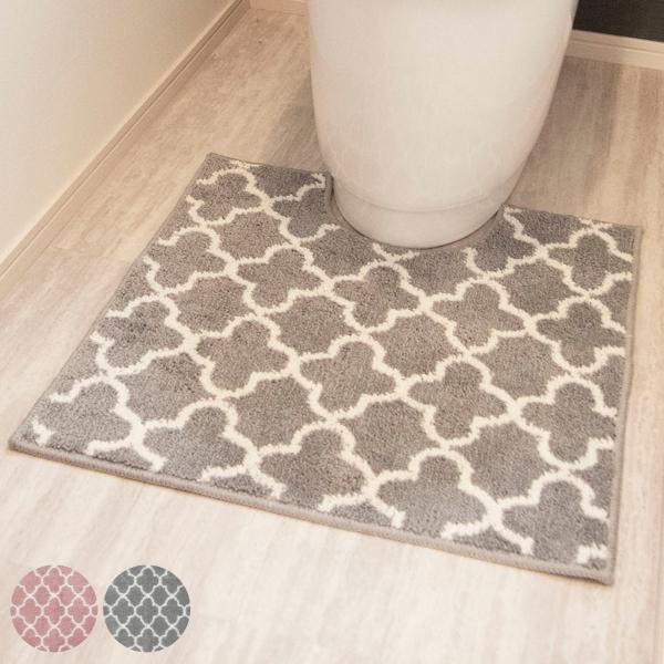 サイズ/約横60×縦60cm内容量/1枚材質/ポリエステル100％種類/ピンク、グレー生産国/中国製洗濯/洗濯機使用可能（ドラム式不可）乾燥機/使用不可●モロッカン柄の上品なデザインのトイレマット60×60cmです。●ふんわりとした踏み心地...