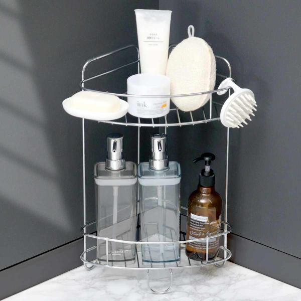 サイズ/約幅26.5×奥行20.5×高さ39cm重量/約765g内容量/1個材質/本体：鉄石けん皿：ポリプロピレン（耐熱温度100度）保護キャップ：塩化ビニル樹脂クロムめっき＋クリアエポキシ樹脂塗装生産国/中国製耐荷重/上段：1ｋｇ下段：2...