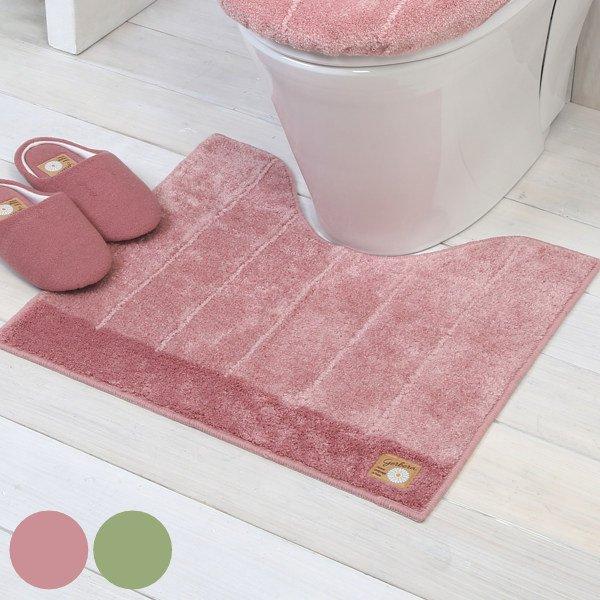 サイズ/約幅60×高さ55cm内容量/1枚材質/ポリエステル50％、アクリル50％種類/ピンク、グリーン生産国/中国製洗濯/対応乾燥機/非対応●ほっと安らぐ雰囲気のトイレマット　55×60cm●シリーズで揃えて素敵なトイレ空間を●ふんわりと...