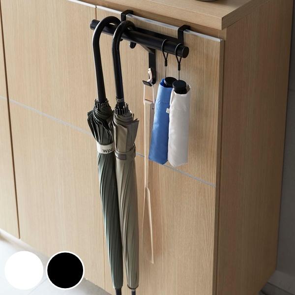 サイズ/約幅26.5×奥行9.5×高さ16cmハンガー直径：約2.5cm重量/約327g内容量/1個材質/本体：スチール（粉体塗装）キャップ：ポリプロピレン種類/ホワイト、ブラック耐荷重/約6kg●玄関の下駄箱収納扉・引き出し・ドアなどに取...
