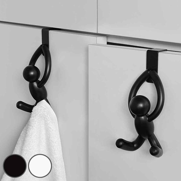 サイズ/約幅6×奥行7×高さ13cm内容量/同色2個入り材質/ABS樹脂、スチール種類/ブラック、ホワイト生産国/中国製●Umbraオリジナルキャラクター、バディのフックです。●扉に乗せるだけで簡単に取り付けられます。●先端には滑りにくくす...