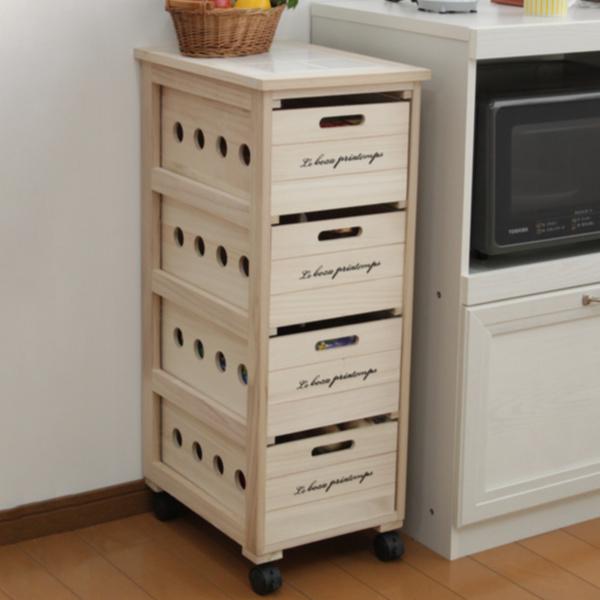 サイズ/約幅30×奥行40×高さ80.5cm重量/約5kg内容量/1台材質/本体：天然木桐、タイル生産国/中国製組立状態/完成品●桐製なので通気性がよく、保存食品や根野菜の保管にぴったりです。●キッチンの他にもリビングやランドリーでも活躍し...