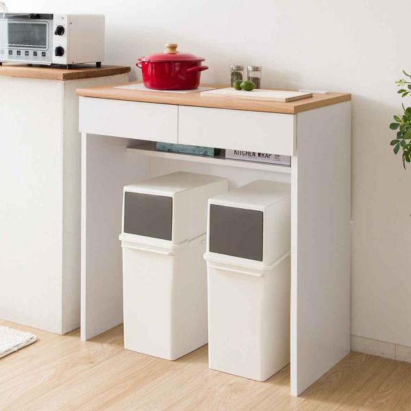 サイズ/約幅80×奥行42.5×高さ88cm内容量/1台材質/合成樹脂化粧繊維板(塩化ビニル）プリント紙化粧繊維板タイル生産国/中国製耐荷重/引出し下収納：1kg引き出し1段あたり耐荷重/1kg天板耐荷重/15kg組立状態/お客様組立品●作...