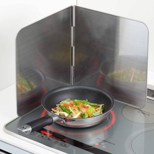 サイズ/片面：約幅28.5×厚さ0.4×高さ29cm重量/約580g内容量/1個材質/本体：18-0ステンレス芯棒：18-8ステンレス生産国/日本製食器洗い乾燥機/使用可能●使いたいときだけ、出して使えるレンジガード●パタッとたたんで隙間に...