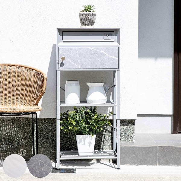 サイズ/約幅45×奥行34×高さ101cm投函可能サイズ：約幅35.5×奥行29.5×厚さ4cmラック上段：約幅40.5×奥行32.5×高さ24.5cmラック下段：約幅40.5×奥行32.5×高さ36.5cm重量/約9.3kg内容量/1個材...