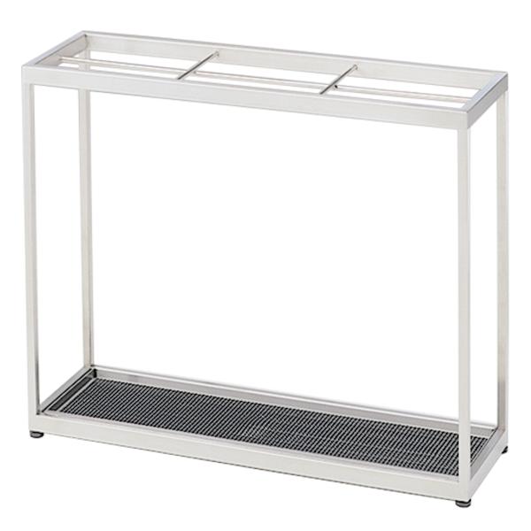 サイズ/約幅60×奥行18×高さ50cm重量/約3.9kg内容量/1台材質/本体：ステンレスヘアライン仕上水受皿：ステンレス生産国/日本製アジャスター/付き●オフィスや店舗におすすめの傘立てです。●奥行き18cmのスリムタイプなので、エント...