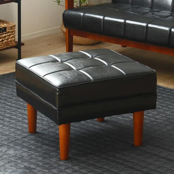 サイズ/約幅56×奥行56×高さ40cm脚部高さ：約20cm重量/約7kg内容量/1台材質/張地：合成皮革内部：ウレタンフォーム、ウェービングテープ、Sバネ脚部：天然木、塗装生産国/中国製組立状態/完成品（一部取付）●ノスタルジックな風合い...