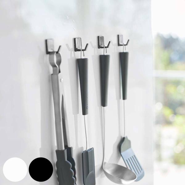 サイズ/約幅2.6×奥行2.6×高さ2.6cm内容量/4個入り材質/フック部：ポリカーポネートフィルム：PETフィルム接着面：ポリウレタン種類/ホワイト、ブラック生産国/中国製耐熱温度/60度耐冷温度/-10度耐荷重/約250g●マグネット...