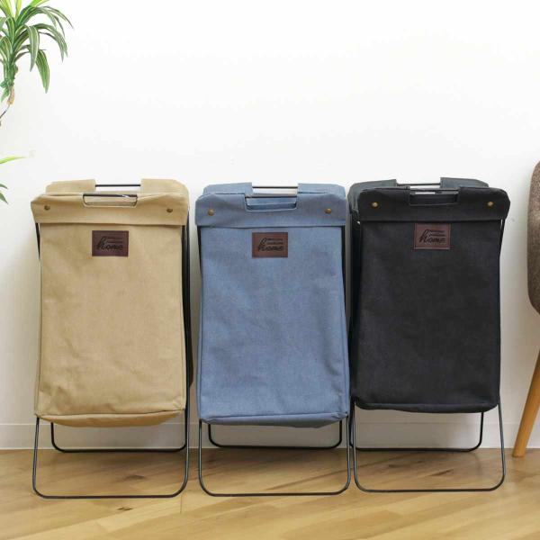 サイズ/約幅32×奥行40×高さ64cm内容量/1個材質/布：ポリエステル、綿内側：PEコーティング加工フレーム：アイアン種類/ベージュ、ブルー、ブラック生産国/中国製●シンプルなデザインとナチュラルな色味のランドリーバスケットです。●大容...