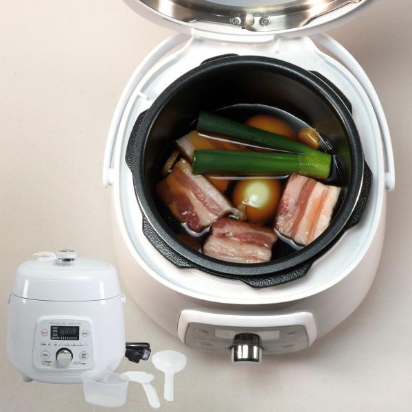 サイズ/約幅24×奥行28×高さ25cm重量/約2960g容量/約1.6L満水容量：2.5L4合炊き内容量/1個付属品：軽量カップ、しゃもじ、おたま材質/本体・軽量カップ・しゃもじ・おたま：ポリプロピレン内がま：アルミニウム合金（ふっ素樹脂...