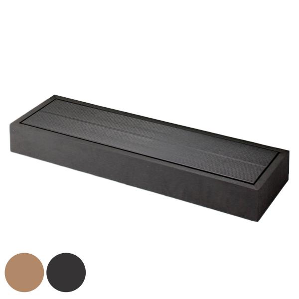 サイズ/約幅90×奥行28×高さ10.5cm重量/約8.5kg内容量/1台材質/人工木樹脂種類/チーク、ブラック原産国/中国●人工木ウッドデッキと合わせて使用できる踏み台です。●木ではないので腐らず、シロアリなどの心配も無用です。●鉄のよう...