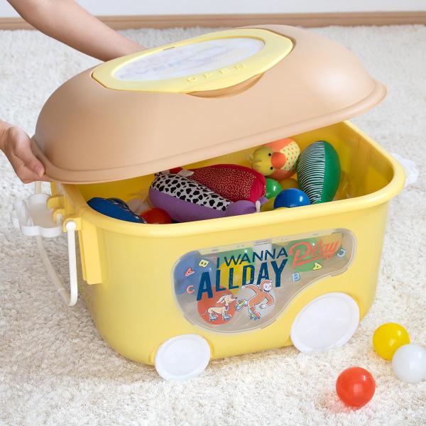 サイズ/内寸：約幅42.5×奥行38.5×高さ28cmフタセット時：約幅58×奥行45×高さ38cm重量/約2.3kg容量/約50L内容量/1個材質/ポリプロピレン原産国/日本●外から覗ける特別なおもちゃ箱●たっぷり入る大容量●小さな収納ス...