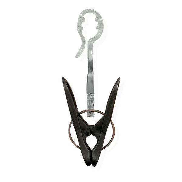 サイズ/約幅3.6×奥行0.8×高さ10cm内容量/10個入り材質/ピンチ：ポリプロピレンバネ：鋼線ピンチバー：ポリカーボネート生産国/中国製●伸縮ランドリーラック専用の取付けピンチ10個入りです。●クリップ式でラックのパイプ部分に押し込む...