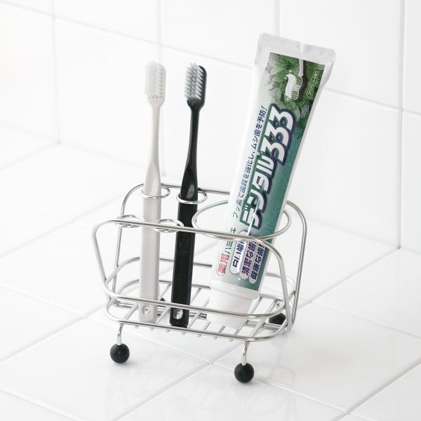 サイズ/約幅12×奥行8.1×高さ9.3cm重量/約115g内容量/1個材質/本体：18-8ステンレスゴム部：合成ゴム生産国/日本製●省スペースに収納できる歯ブラシスタンド●安心の日本製「アメニック」シリーズ●丈夫でサビにくい18-8ステン...