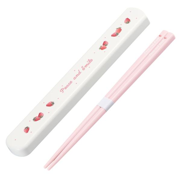 サイズ/約幅20.6×奥行3×高さ1.4cm箸：19.5cm内容量/1個（箸箱、お箸）材質/本体：ABS樹脂蓋：AS樹脂箸：メタクリル樹脂シリコーンパーツ：シリコーンゴム生産国/日本製パーツ別耐熱温度/本体・蓋・箸：100度シリコンパーツ：...