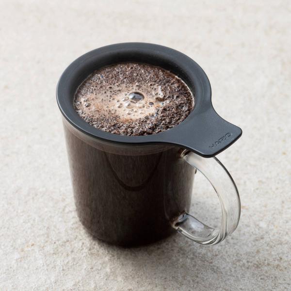 サイズ/約幅11.8×奥行9.3×高さ9.3cm口径：約8cm重量/約200g容量/適正容量：170ml内容量/1個材質/本体：耐熱ガラスフタ、ストレーナー：ポリプロピレンメッシュ：ポリエステルカラー/ブラック生産国/日本製耐熱温度差/12...