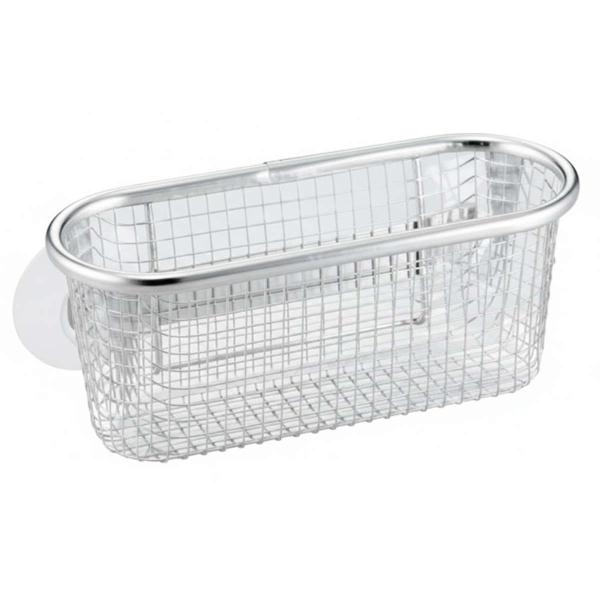 サイズ/約幅18×奥行7.8×高さ7.5cm重量/約107g内容量/1個（吸盤付き）材質/本体：18-8ステンレス吸盤：塩化ビニル樹脂生産国/日本製●メッシュ構造で水切れがよく、ヌメリや雑菌を抑えて清潔に使えるスポンジポケットの小サイズです...