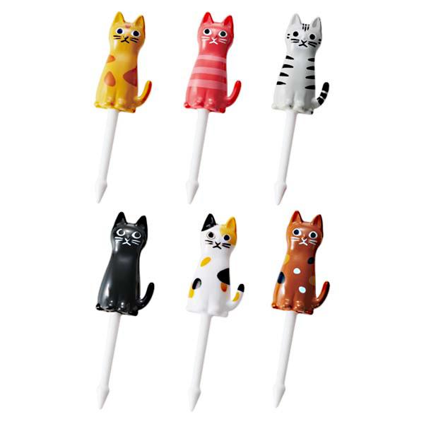 サイズ/【1本あたり】約幅1.3×奥行0.5×高さ4.5cm重量/約7.5g内容量/6本材質/ABS樹脂生産国/中国製●ネコのデザインのかわいいピックです。●ネコちゃんと一緒に楽しいランチタイムを過ごせます。●お子様のお弁当や、ホームパーテ...