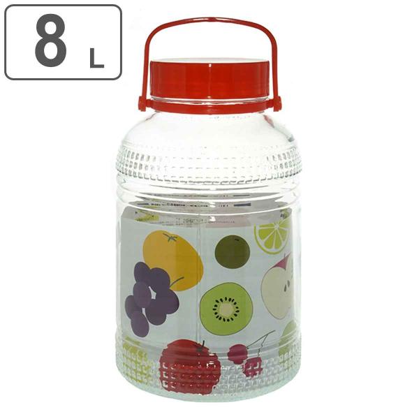 サイズ/約幅20×奥行20×高さ35cm重量/約2.75kg容量/約8L内容量/1個材質/本体：ソーダガラス蓋・吊手：ポリプロピレン中蓋：ポリエチレン生産国/中国製●ご自宅で梅酒や果実酒、らっきょうなどを漬けるのに最適な保存瓶です。●口部が...