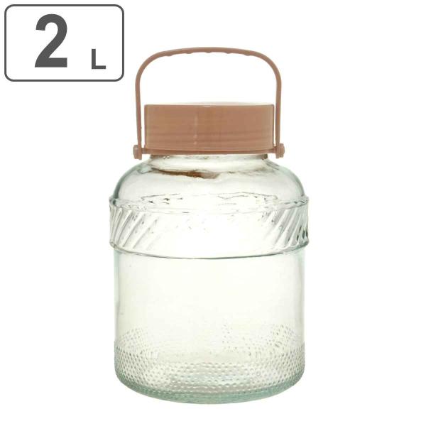 サイズ/約幅14×奥行14×高さ21cm重量/約878g容量/約2L内容量/1個材質/本体：ソーダガラス蓋・吊手：ポリプロピレン中蓋：ポリエチレン生産国/中国製●ご自宅で梅酒や果実酒、らっきょうなどを漬けるのに最適な保存瓶です。●2L容器で...