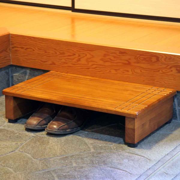 サイズ/約幅60×奥行35×高さ13.5cm重量/約3.8kg内容量/1台材質/天然木（ラバーウッド）表面加工：ラッカー塗装原産国/ベトナム天板耐荷重/80kg組立状態/完成品（一部取付）●玄関の上がり框や縁側の段差に置いて、昇降をサポート...