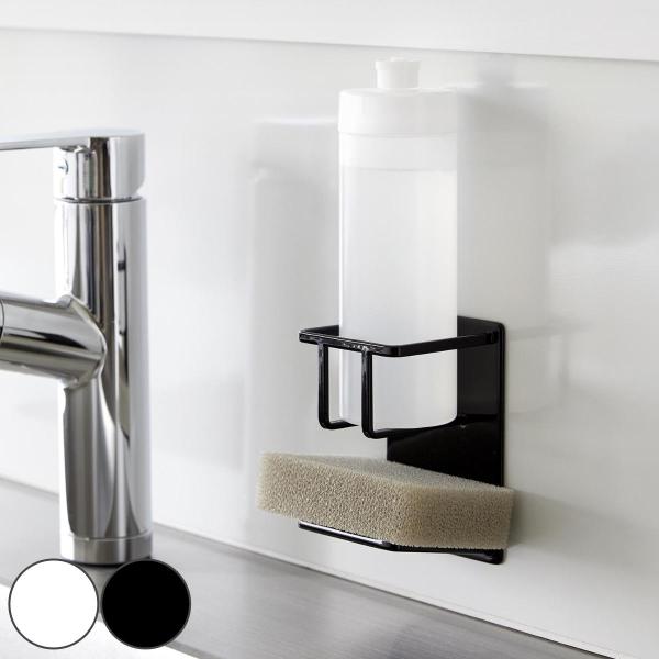 サイズ/約幅7.9×奥行6.7×高さ11.5cmボトル収納部：約幅6.2×奥行6×高さ4.2cmスポンジ収納部：約幅6.9×奥行6.3×高さ4.2cm重量/約200g内容量/1個材質/本体：スチール（ユニクロメッキ+粉体塗装）、マグネット滑...