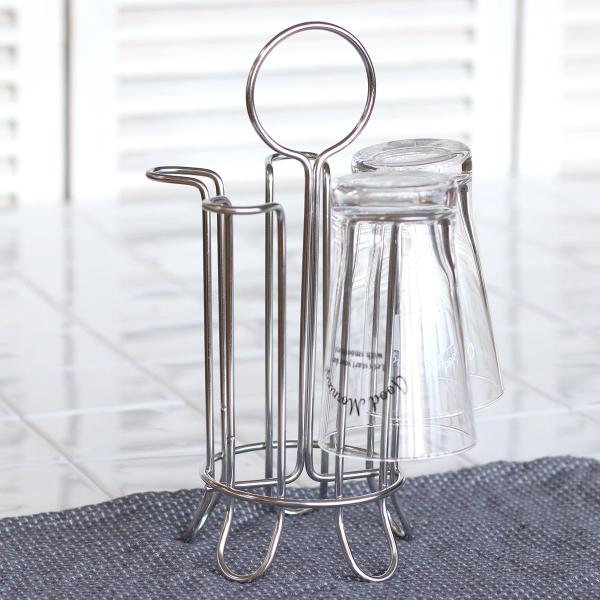 サイズ/約幅15×奥行15.6×高さ26cm内容量/1個材質/18-8ステンレススチール生産国/日本製●老舗道具店・工房アイザワのグラススタンドです。●一般的なサイズのグラスを5個、収納できます。●よく使うグラスを収納しておくと、サッと手に...