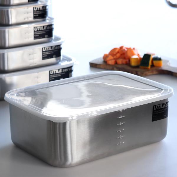 サイズ/約幅21.5×奥行30×高さ11cm重量/約709g容量/約6.9L内容量/1個材質/本体：18-8ステンレススチール蓋：ポリエチレン樹脂生産国/日本製パーツ別耐熱温度/蓋：60度パーツ別耐冷温度/蓋：-25度食器洗い乾燥機/使用不...