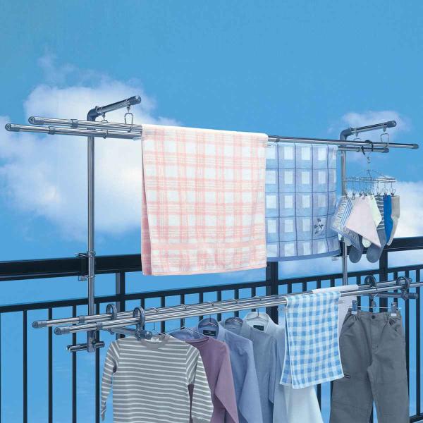 サイズ/約幅16×奥行65×高さ105cmステンレスパイプ：直径2.94cm重量/約2.6kg内容量/1台材質/パイプ：ステンレスパイプ部品：成型部品：ABS樹脂・PP樹脂金属部品：ネジ類：ステンレス・スチール（メッキ）耐荷重/竿かけ数：4...