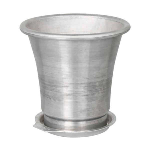 サイズ/約高さ15.8cm直径：約16.3cm内容量/1個（ポット・ソーサー）材質/アルミニウム（クリアラッカー仕上げ）原産国/中国●工業製品を彷彿とさせるアルミのポット＆ソーサーです。●サボテンやアガベといった個性的な植物にピッタリです。...