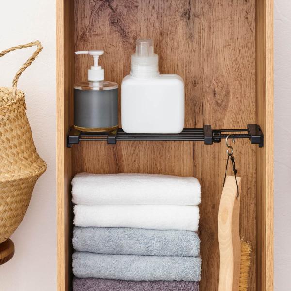 サイズ/約幅28.5〜43×奥行12×高さ2.2cm重量/約0.275kg内容量/1個材質/線材：鉄、エポキシ樹脂粉体塗装樹脂部品：ABS樹脂、PP樹脂、合成ゴムねじ類：ステンレス（メッキ）、鉄（メッキ）生産国/中国製耐荷重/2kg組立状態...