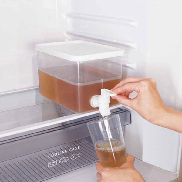 サイズ/約幅14.8×奥行24.5×高さ13.5cm蛇口を含む内容量/2個セット材質/本体・フタ・蛇口：ポリプロピレン蛇口内部バネ：ステンレス鋼パッキン・キャップ：シリコーン生産国/中国製耐熱温度/90度耐冷温度/-30度食器洗い乾燥機/使...