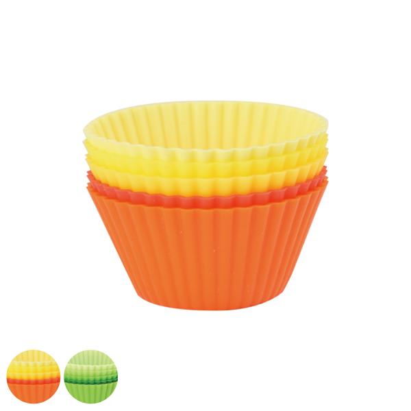 サイズ/約高さ3.4cm直径：約7.1cm容量/約60ml内容量/5個入材質/シリコーンゴム種類/グリーン、イエロー生産国/中国製耐熱温度/230度耐冷温度/-30度食器洗い乾燥機/使用可能電子レンジ/使用可能オーブン/使用可能●洗って繰り...