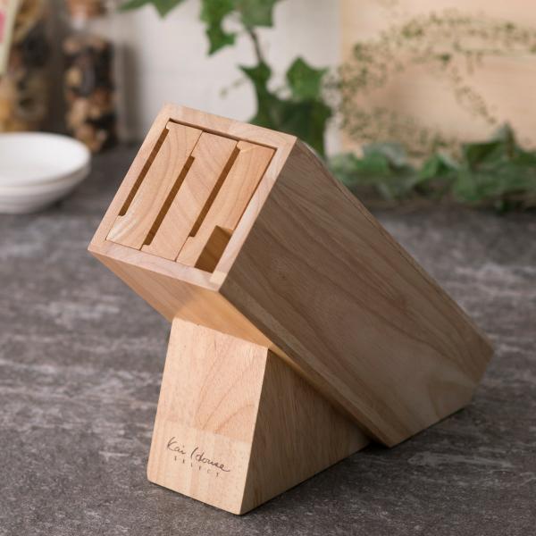 サイズ/約幅8.7×奥行23.1×高さ19.5cm重量/約1115g内容量/1個材質/本体、仕切り板：天然木（表面塗装：クリアー塗装）滑り止め：EVA樹脂生産国/ベトナム製パーツ別耐熱温度/滑り止め：80度●スタイリッシュな木製ナイフブロッ...