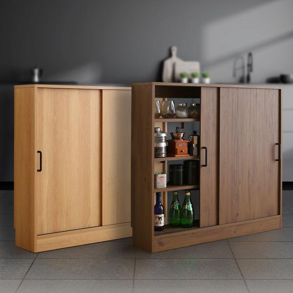 サイズ/約幅90.2×奥行21.1×高さ85cm重量/約20.2kg内容量/1台付属品：可動棚板2枚材質/プリント紙化粧繊維板種類/ウォールナット、シャビーオーク耐荷重/底板：3kg天板耐荷重/5kg棚板1枚あたり耐荷重/3kg組立状態/お...