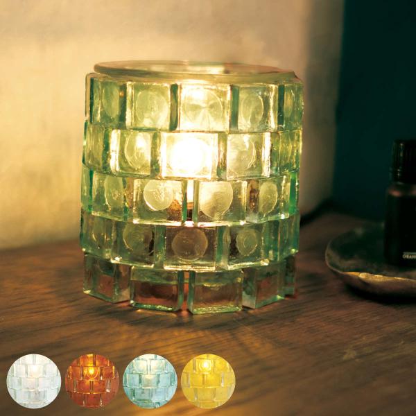 サイズ/約高さ10.5cm直径：約10cm内容量/1個付属品：ガラストレイ×1、E12-20Wクリアナツメ球×1材質/ガラス種類/クリア、アンバー、クリアブルー、ゴールド生産国/中国製●重厚で高級感のあるアロマランプです。●ガラスが放つ幻想...