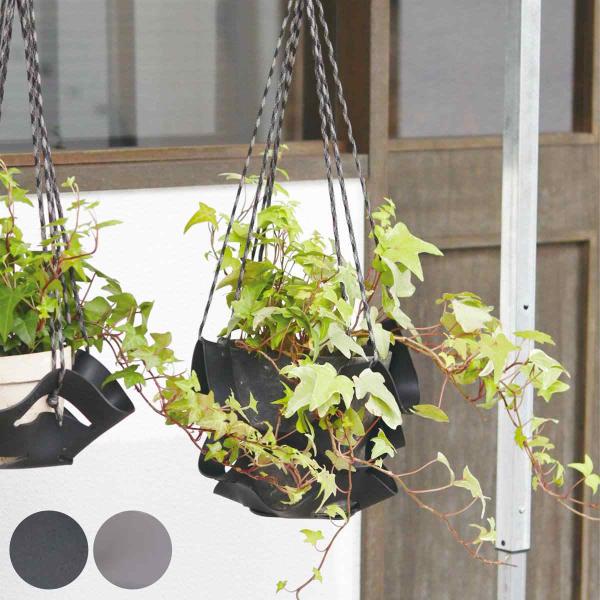 サイズ/約高さ60cm直径：約30cm対応鉢サイズ：4号〜5号(直径120mm 〜直径150mm)重量/約180g内容量/1個材質/PVC、ポリエステル、ナイロン、スチール種類/ブラック、グレー生産国/中国製●ラバー素材とパラコードを組み合...