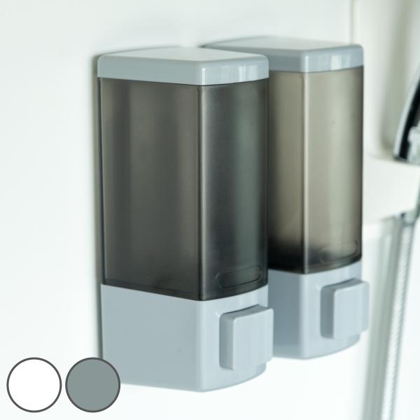 サイズ/約幅8×奥行10×高さ19cm容量/約480ml内容量/1個材質/本体：ABS、PCばね：スチールプッシュ部分：シリコーンゴム磁石：ラバーゴム種類/ホワイト、グレー生産国/中国製耐熱温度/100度耐荷重/約1kg●容器部分が透明にな...