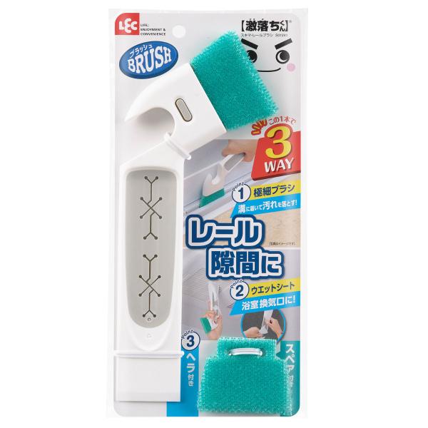 サイズ/約幅1×奥行6×高さ24cm内容量/1本材質/本体：ABS樹脂・熱可塑性エラストマークリーナー：ナイロン・ポリエステル生産国/日本製●浴室のレールや隙間を掃除するブラシです。●水だけで汚れをブラッシングできるブラシ・角に溜まった汚れ...