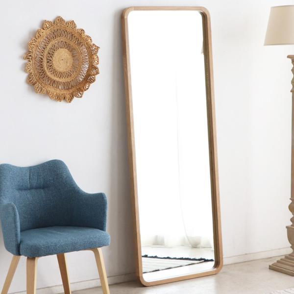 サイズ/約幅60×奥行4×高さ160cm重量/約17kg内容量/1台材質/枠：オーク無垢（ウレタン塗装）裏面：オーク突板（ウレタン塗装）鏡：5mm飛散防止フィルム貼りミラーカラー/ナチュラル生産国/ベトナム製組立状態/完成品梱包サイズ/約幅...