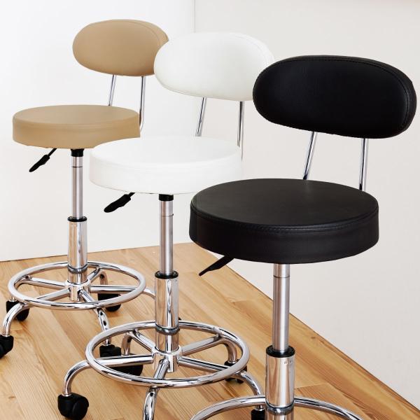 サイズ/キャスター：約幅44.5×奥行44.5×高さ68.5〜81.5cmアジャスター：約幅44.5×奥行44.5×高さ41.5〜54.5cm内容量/1脚材質/主材：スチール張地：合成皮革種類/ベージュ、ブラック、ホワイト生産国/中国製キャ...