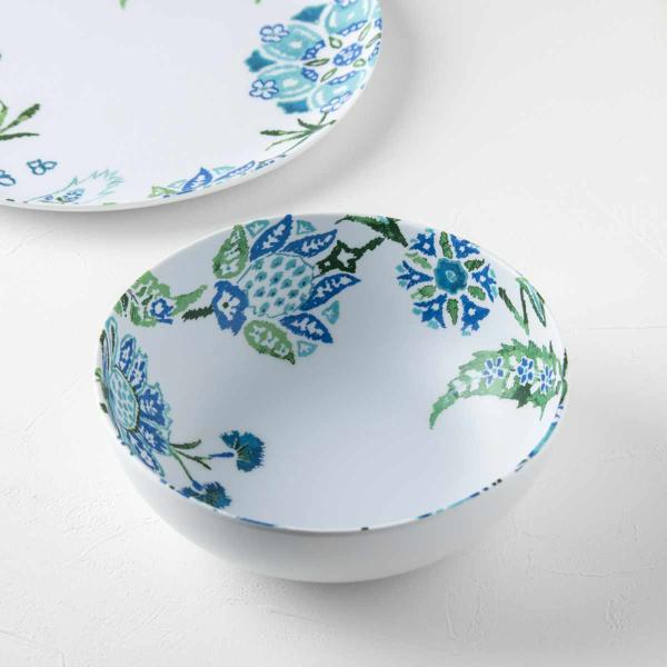 サイズ/約高さ6.1cm直径：約17.8cm重量/約189g容量/約1005ml内容量/1個材質/メラミン樹脂生産国/中国製耐熱温度/100度食器洗い乾燥機/使用可能電子レンジ/使用不可オーブン/使用不可●ブルーとティールカラーを基調にした...