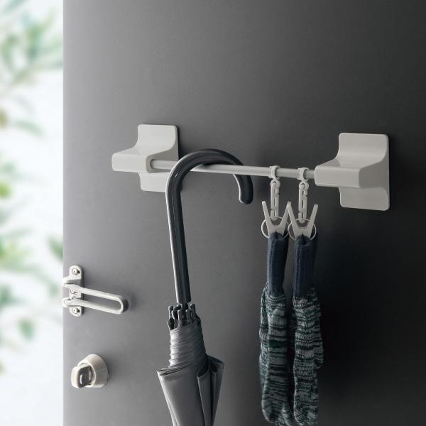 サイズ/約幅34.8×奥行5.6×高さ12.5cm重量/約182g内容量/1個（本体バー×1、ピンチ×2）材質/本体：ABS樹脂・ゴム磁石アルミバー：アルミニウム合金ピンチ：ポリプロピレンバネ：鋼線カラー/ライトグレー生産国/ベトナム製耐荷...