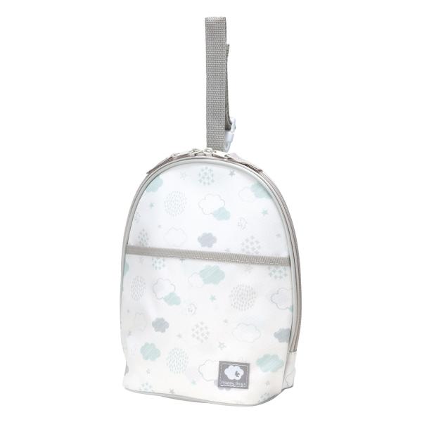 サイズ/約幅21×奥行11×高さ23cm※持ち手含まず内容量/1個材質/表地：ポリエステル持ち手・パイピング：ポリプロピレン内側：アルミ蒸着フィルム生産国/中国製洗濯/不可●ミルクセットをまとめて収納できる大きめの哺乳瓶ポーチです。●離乳食...