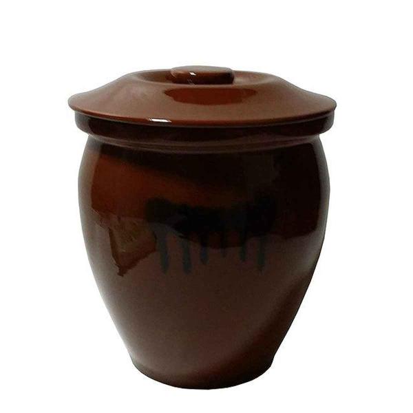 サイズ/外寸：約高さ21cm直径：約21.5cm内寸：約高さ21cm内径：約16cm容量/約3.6L内容量/1個材質/陶器生産国/中国製●味わい深く、昔ながらのフォルムと色合いの趣きのある丸かめです。●ぬか漬けや味噌作り、梅干作りの容器とし...