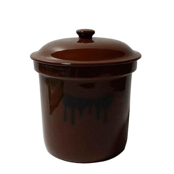 サイズ/外寸：約高さ27cm直径：約23.5cm内寸：約高さ21.5cm内径：約20.5cm容量/約5.4L内容量/1個材質/陶器生産国/中国製●味わい深く、昔ながらのフォルムと色合いの趣きのある切立かめです。●ぬか漬けや味噌作り、梅干作り...