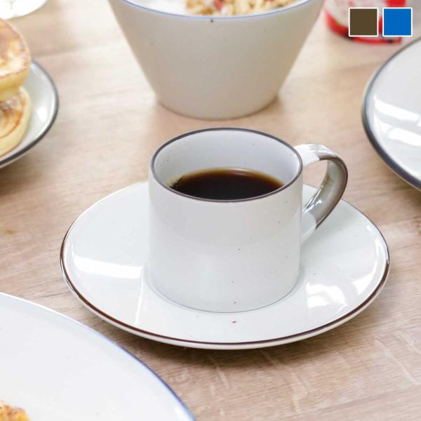 サイズ/カップ：約直径6.5×高さ5.5cmソーサー：約直径14.5cm容量/約150ml内容量/カップ、ソーサー：各1個材質/磁器種類/ブラウン、ブルー生産国/スリランカ製食器洗い乾燥機/使用可能電子レンジ/使用可能オーブン/使用可能●素...