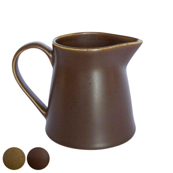 サイズ/約幅13×奥行9.5×高さ10cm容量/約350ml内容量/1個材質/磁器種類/ライトブラウン、ダークブラウン生産国/スリランカ製食器洗い乾燥機/使用可能電子レンジ/使用可能●温かみある雰囲気のミルクジャグです。●容量は350mlで...
